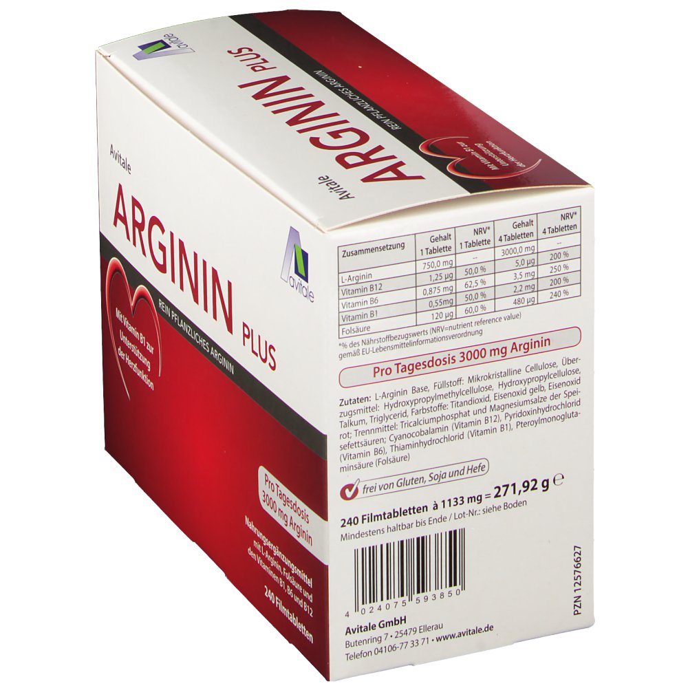 Arginin Plus Vitamin B1 B6 B12 Folsäure Filmtabl Shop Apotheke Ch